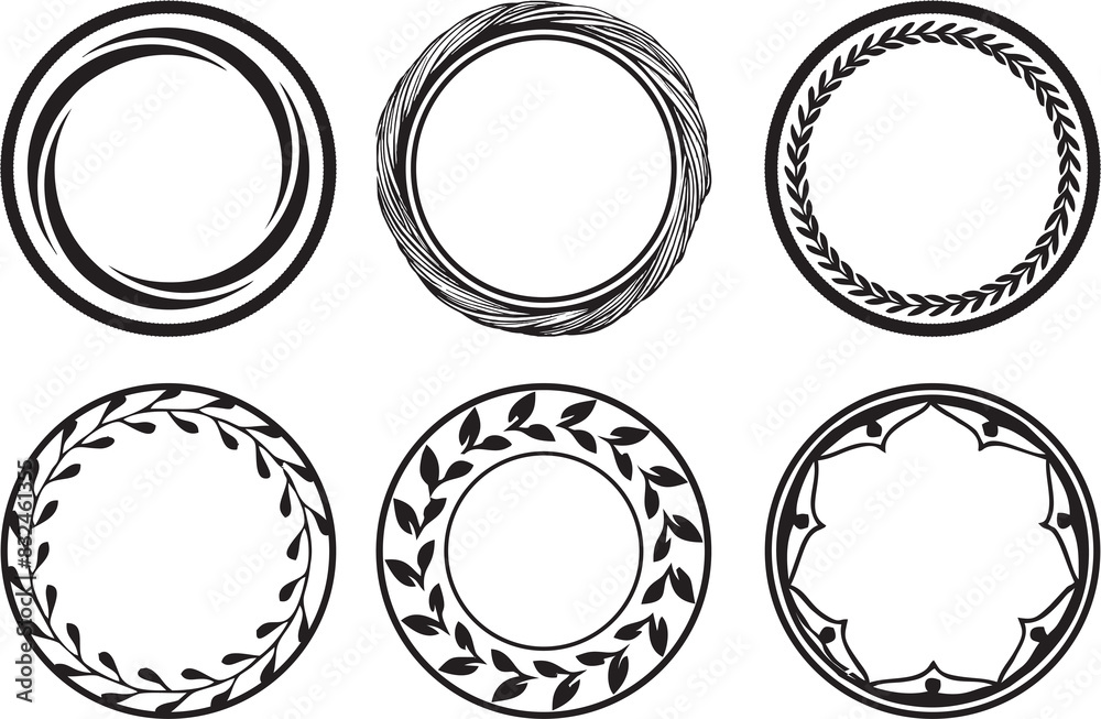 Decorative monochrome round pattern and frames. Decorative Ornamental ...