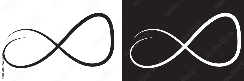 Hand drawn infinity symbol. Black infinity icon. Eternity, infinite ...