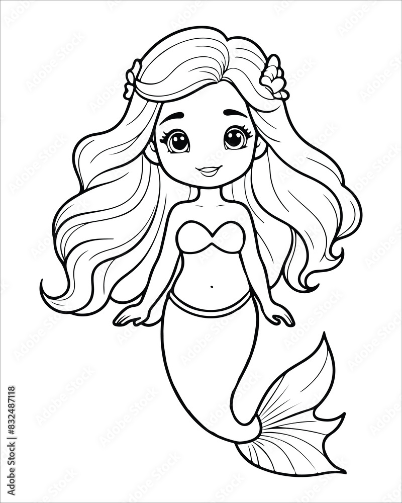 Cute mermaid Coloring pages for kids, ocean animals coloring pages ...
