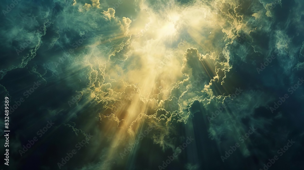 ethereal ray of light piercing through darkness aigenerated artwork ...