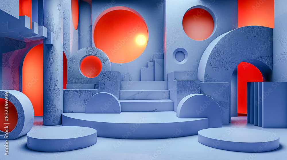 Minimalistic Abstract Background Soft Tones with Geometric Shapes ...