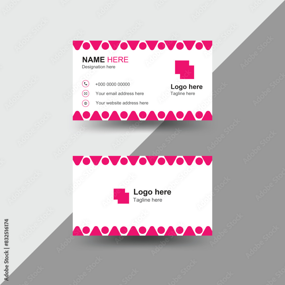 Standard professional business card design template. Name card design ...