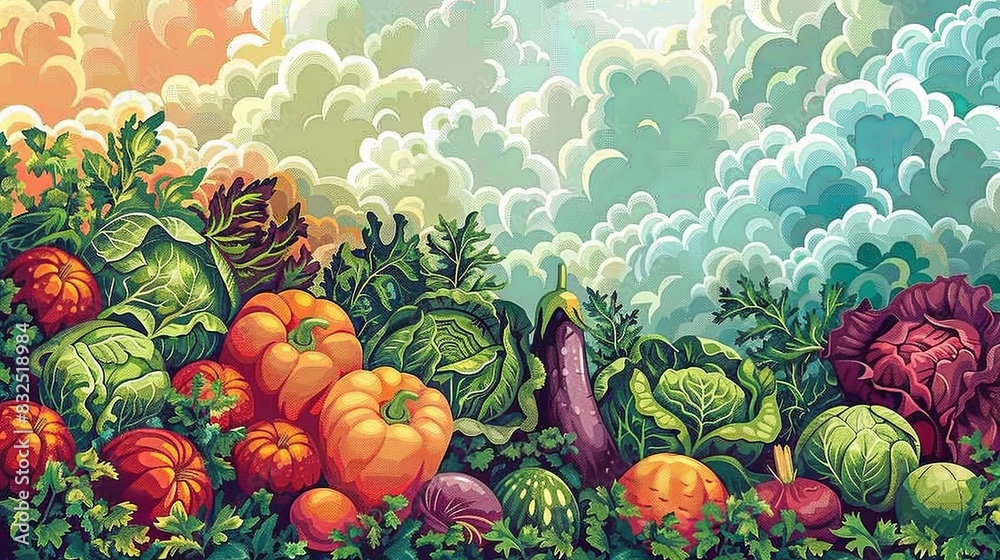 Vegetables of Beautiful colorful silk on a natural background. The ...