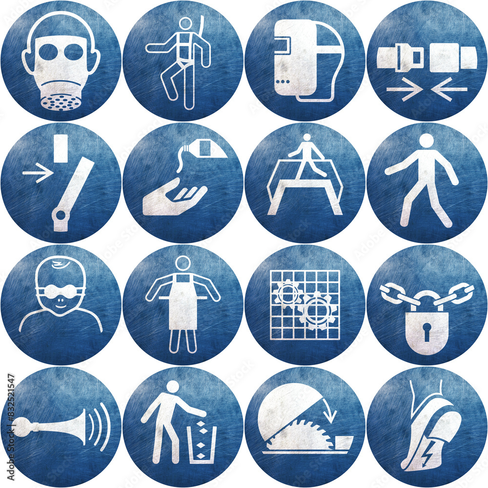 UNI EN ISO 7010 M, mandatory signs, standard symbol, safety sign Stock ...