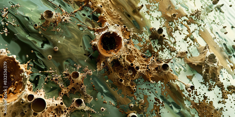 Muddy Microscopic Mess: Close-up microscopy of a muddy and gritty ...