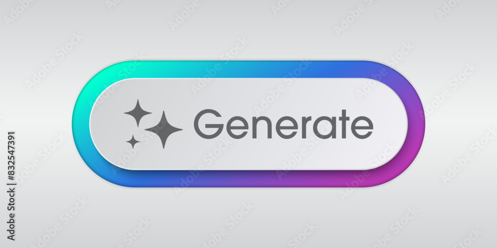 Generate AI button. Neumorphic bar. Artificial intelligence and Machine ... Generate AI button. Neumorphic bar. Artificial intelligence and Machine ...