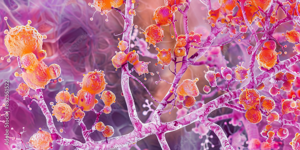 The Intricate Tapestry of Fungal Infection: A microscope slide ...