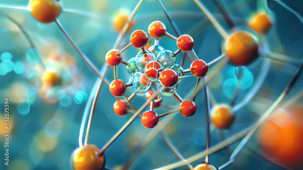 Atom in a crystalline lattice, organized structure, material science ...