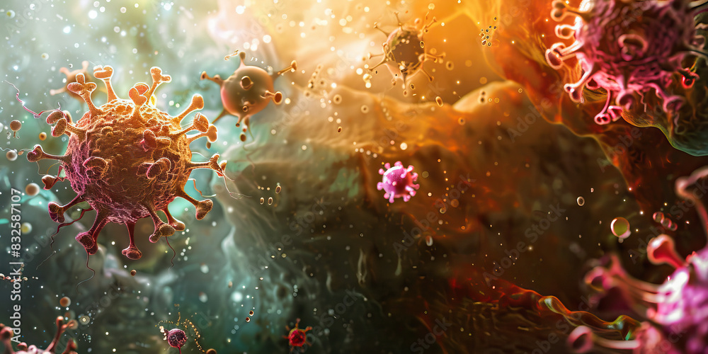 Host Immune Response Activation: High-resolution microscopy depicting ...