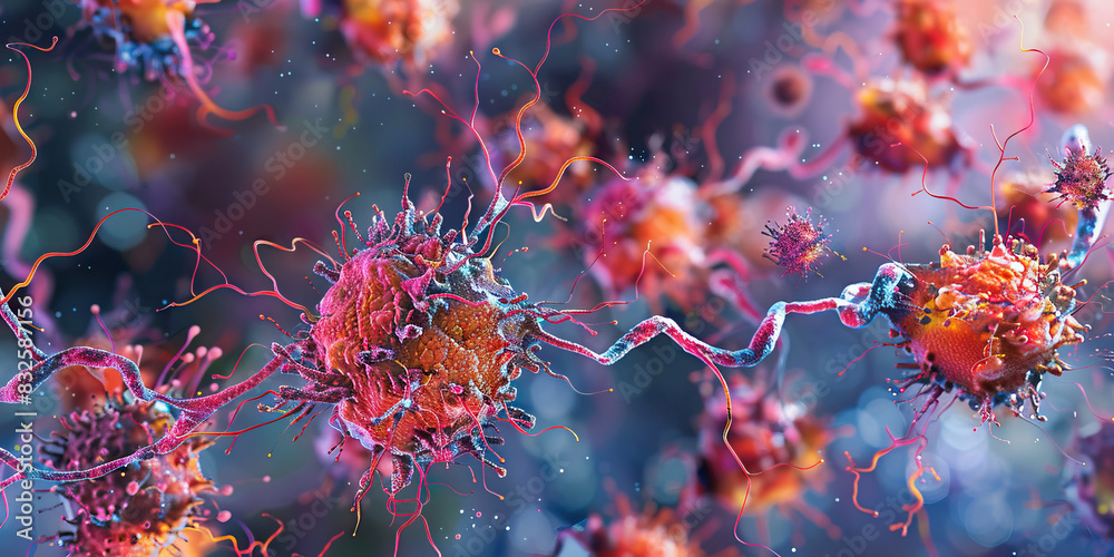 Host Immune Response Activation: High-resolution microscopy depicting ...