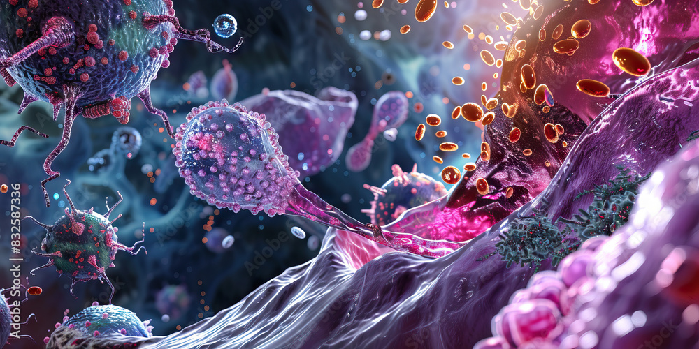 Host Immune Response Activation: High-resolution microscopy depicting ...