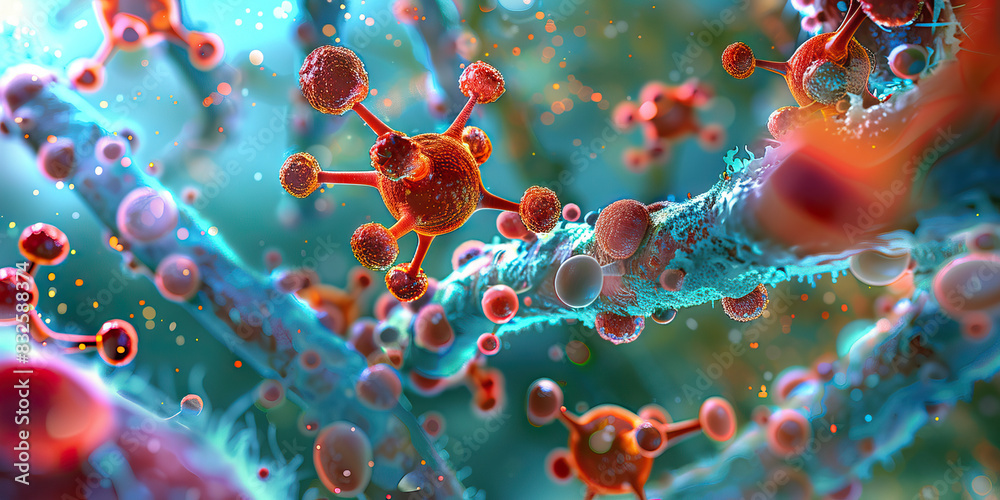 Bacterial Cell Wall Composition: Close-up view of bacterial cell walls ...