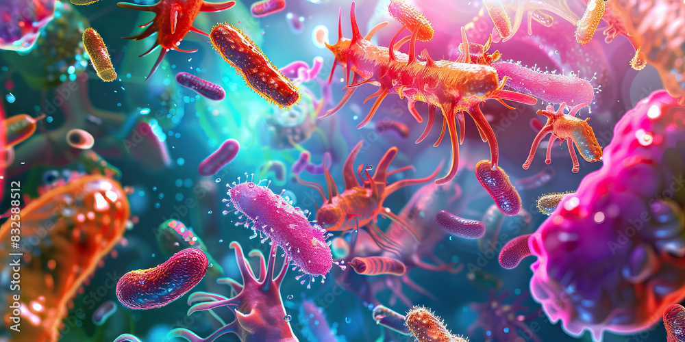 Bacterial Cell Wall Composition: Close-up view of bacterial cell walls ...