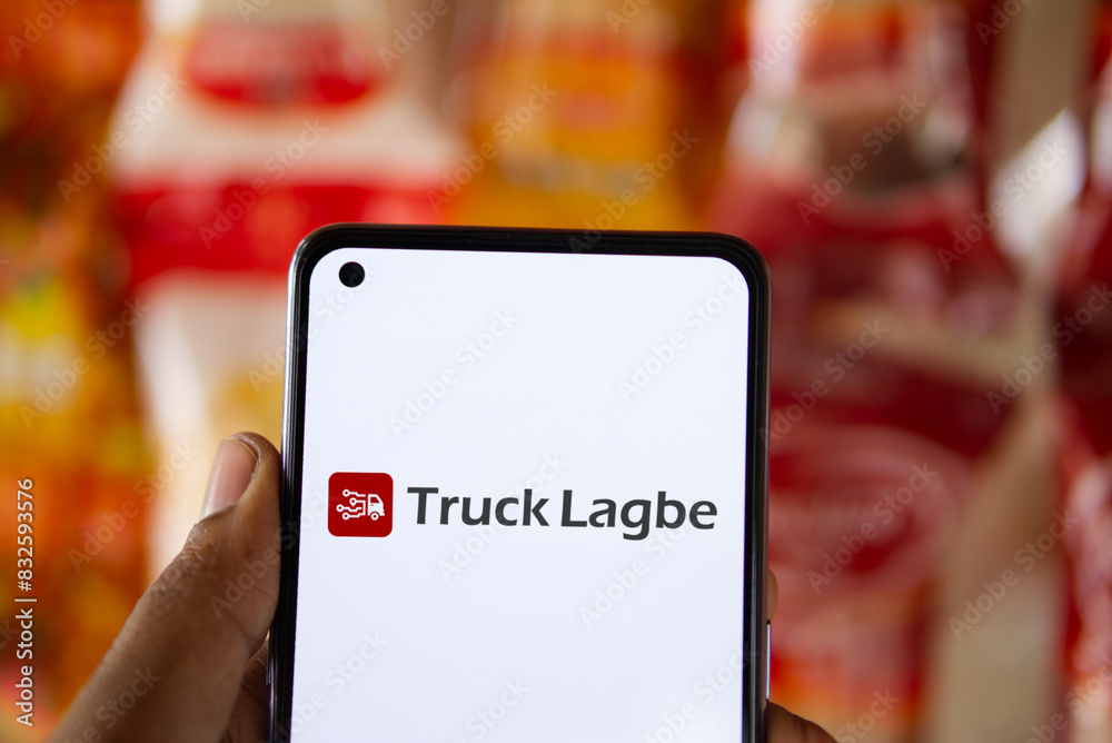 Dhaka, BD- 30 May 2024: Truck Lagbe logo is displayed on smartphone ...