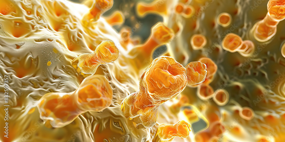 Bacterial Cell Wall Composition: Close-up view of bacterial cell walls ...