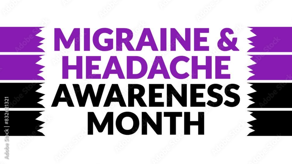 Migraine and Headache Awareness Month seamless looping Text Animation ... Migraine and Headache Awareness Month seamless looping Text Animation ...