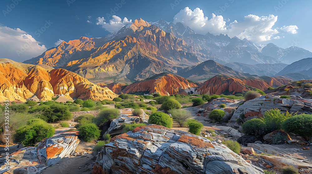 breathtaking image of Salt Range rugged hill colorful rock formation ...