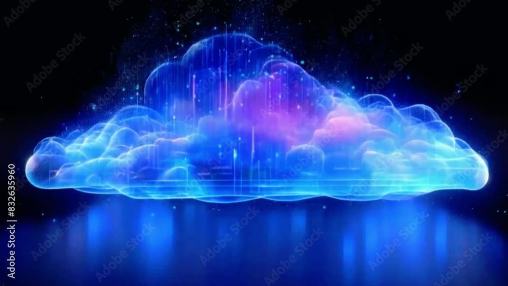 Particles forming and dissolving into a holographic data cloud ...