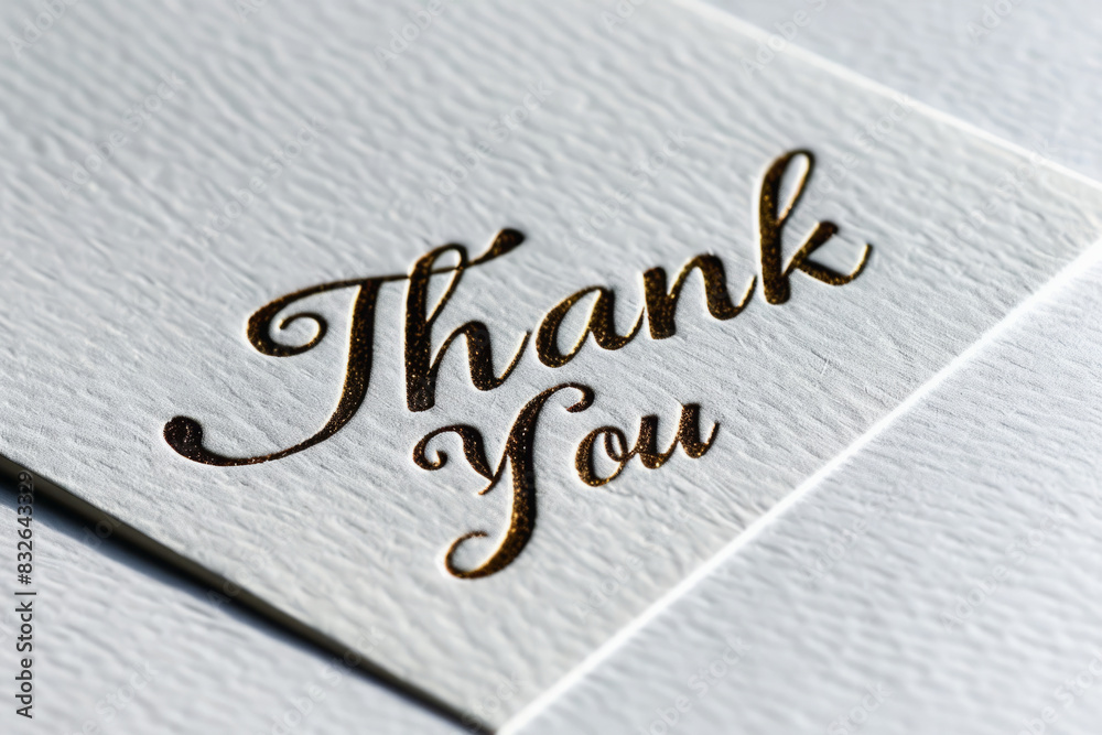 Thank you card with elegant calligraphy text. Hand-lettered words Thank ...