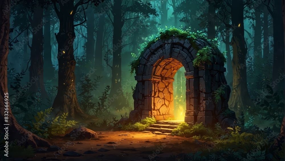 Enchanted Forest Portal An image depicting a glowing portal in an ...