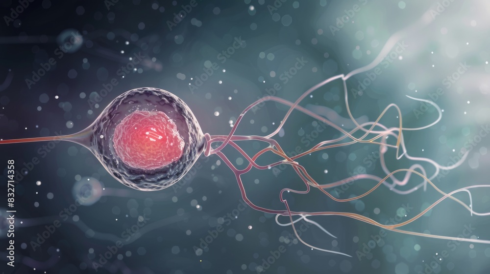 An engaging animation of a sperm cell fertilizing an egg, leading to ...