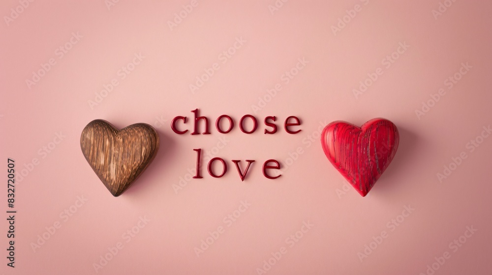 Choose love background with emotional pale isolated motive Stock ...