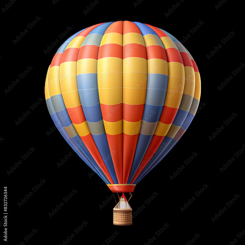 3d air balloon isolated on transparent background. 3D, CG, compositing ...