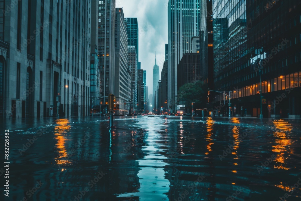 Flooded city streets major flood incident dangerous urban natural ...