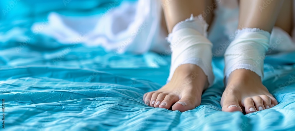 Leg cast and splint providing essential support for recovery from a ...