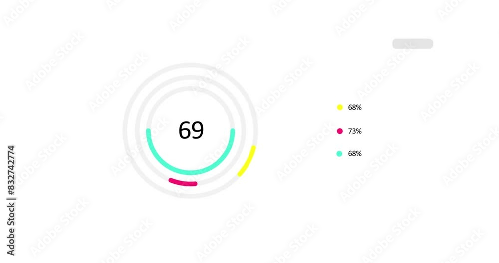 Loop animation of simple round graph. Animated Infographic on white ...