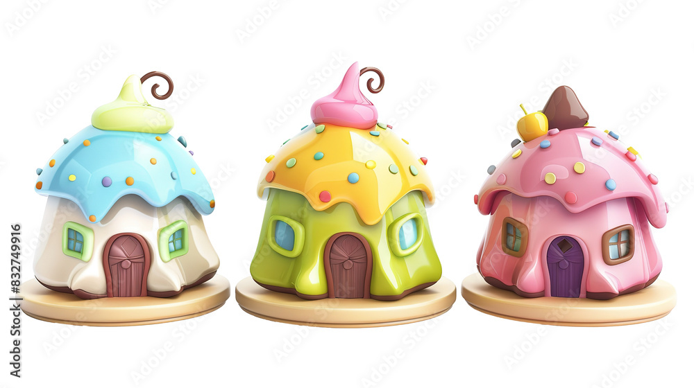 cute toy model pudding House collection set, PNG clipart transparent ...