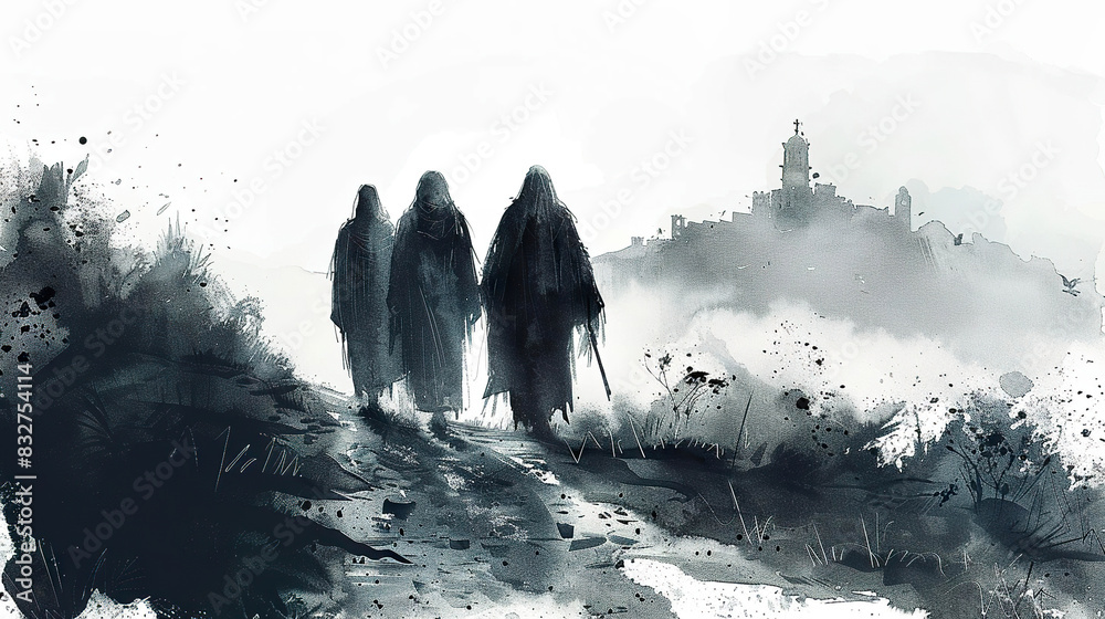 On a dusty road leading to Emmaus, a resurrected Jesus Christ walks ...