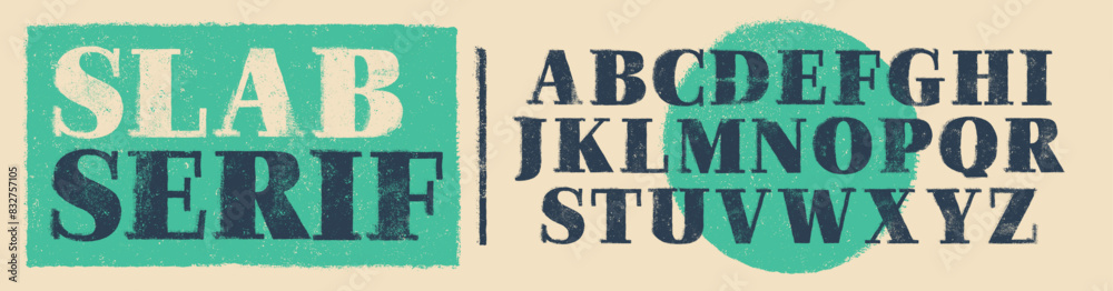 Rough Texture Font, Bold Slab Serif. Individually textured characters ...