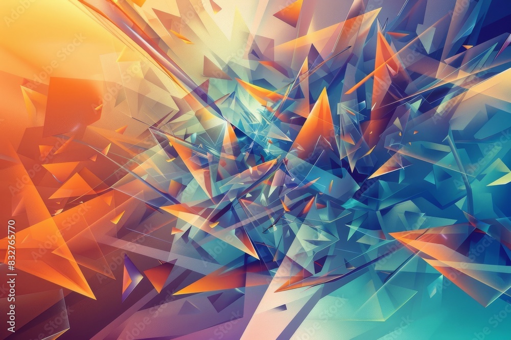 An electrifying vector illustration featuring overlapping polygons that ...