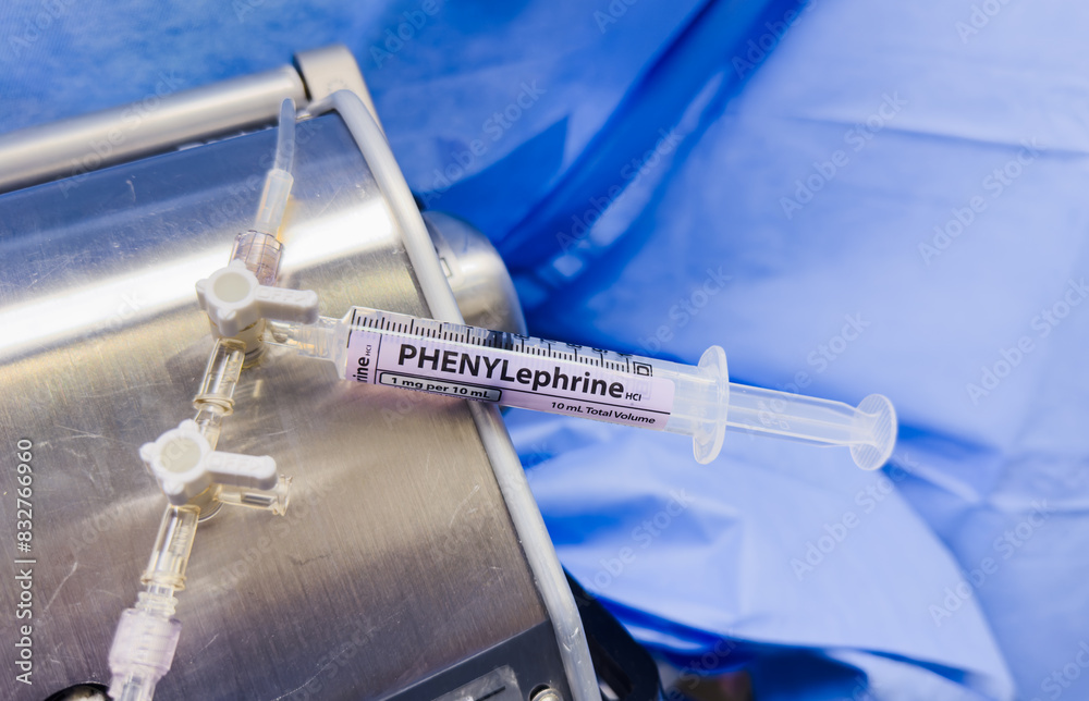 medical syringes with anesthetic drugs - propofol, midazolam, fentanyl ...