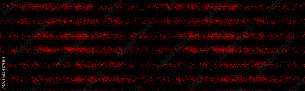 Red, black screen. Pixel textured display. Digital background structure ...
