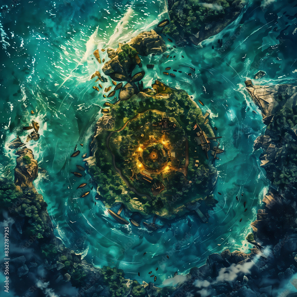 island Battlemap DnD,RPG Map for Dungeons and Dragons, Sea,game ...