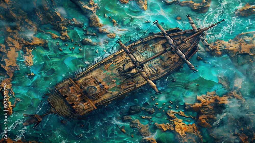 Sea Ship Battlemap DnD,RPG Map for Dungeons and Dragons, Sea Stock ...