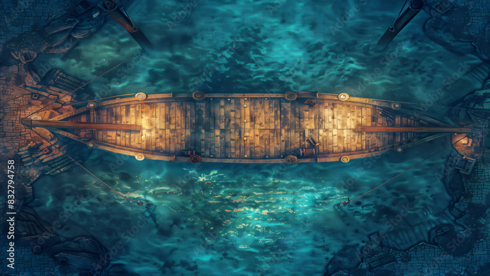 Sea Ship Battlemap DnD,RPG Map for Dungeons and Dragons, Sea Stock ...