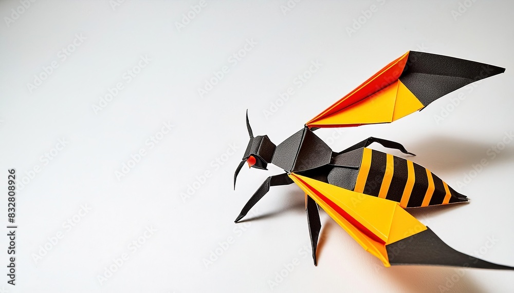 Animal concept origami isolated on white background of an Asian ...