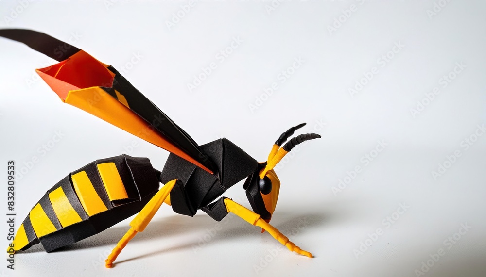 Animal concept origami isolated on white background of an Asian ...