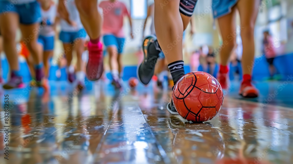 Handball players fast feet in dynamic break, showcasing speed and ...