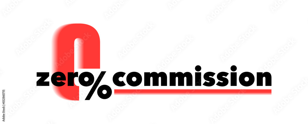 Zero commission logo design with zero and percent sign. Design concept ...