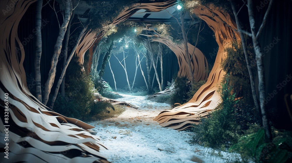 An eco-friendly fashion runway made from recycled cardboard and paper ...