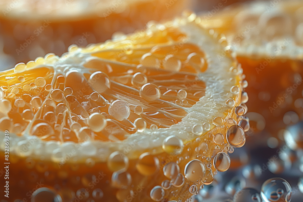The pores of a citrus fruit, displaying its vibrant skin. Concept of ...