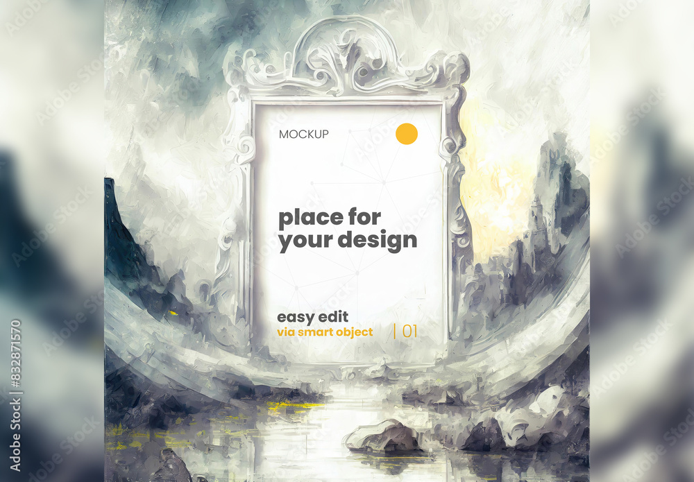 Fantasy Scene Poster Mockup Generative Ai Stock Template | Adobe Stock