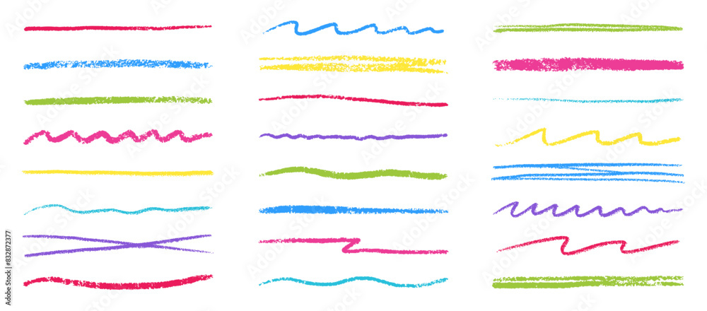 Chalk lines, charcoal highlight strokes doodle set. Pencil underlines ...
