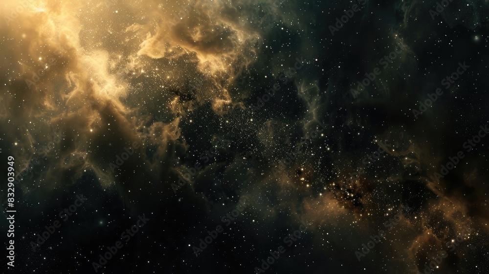 space stellar background, black starry sky with interstellar cloud ...