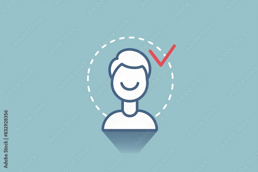 user account approved symbol checkmark icon in line art style verified ...