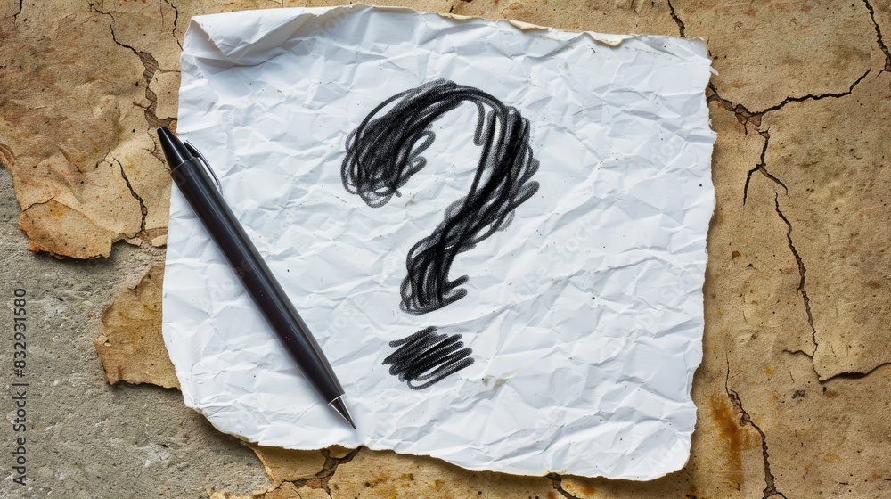 Symbolic representation of questioning and uncertainty with a hand ...